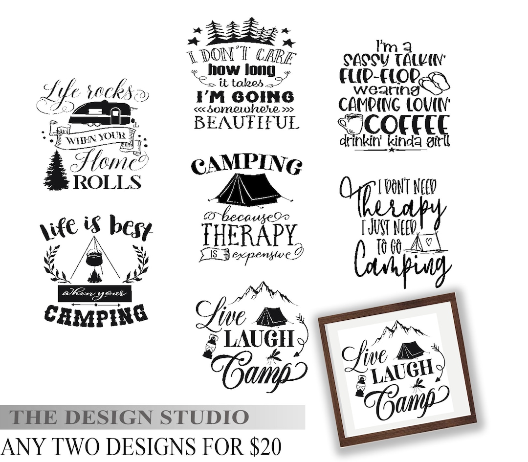 Camping Theme Decals, Great for Framing or Apply Right to the Wall, 10 ...