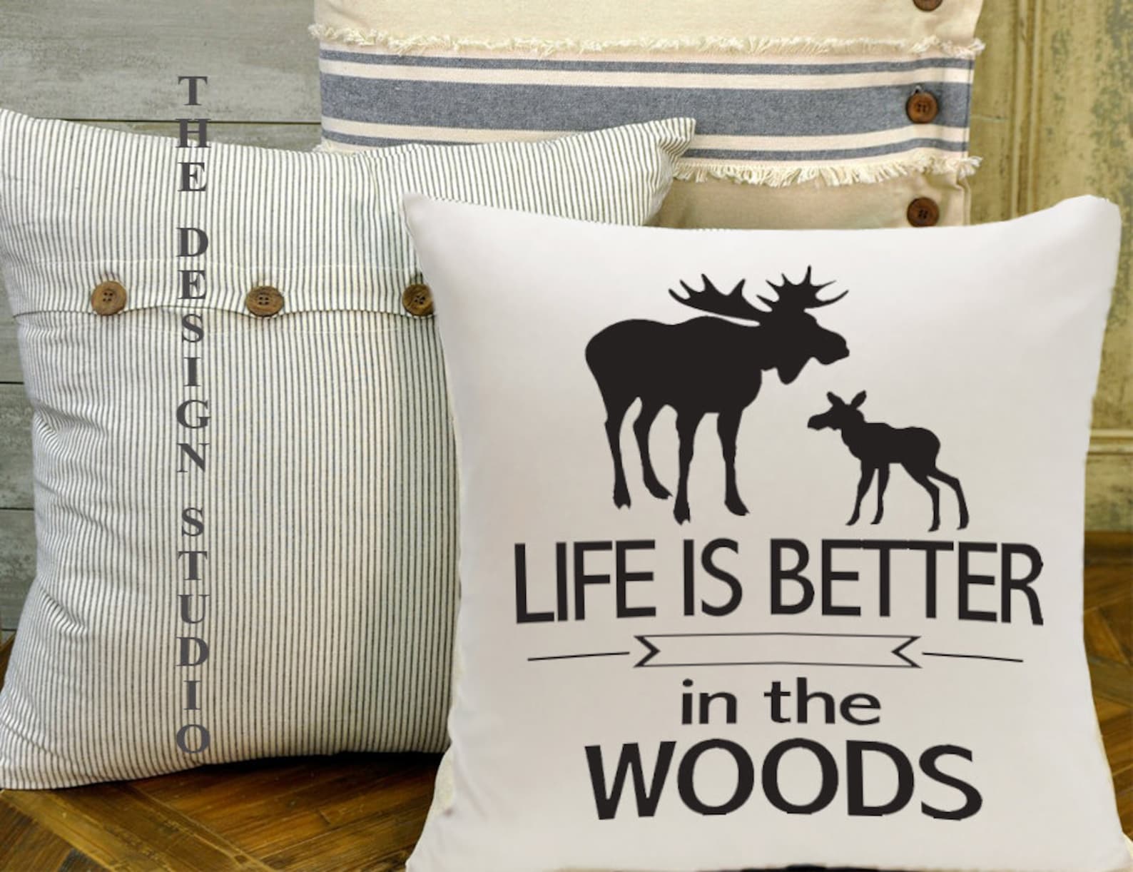 Cabin Décor Throw Pillows. Lodge Theme Country Pillow, Farmhouse Chic ...