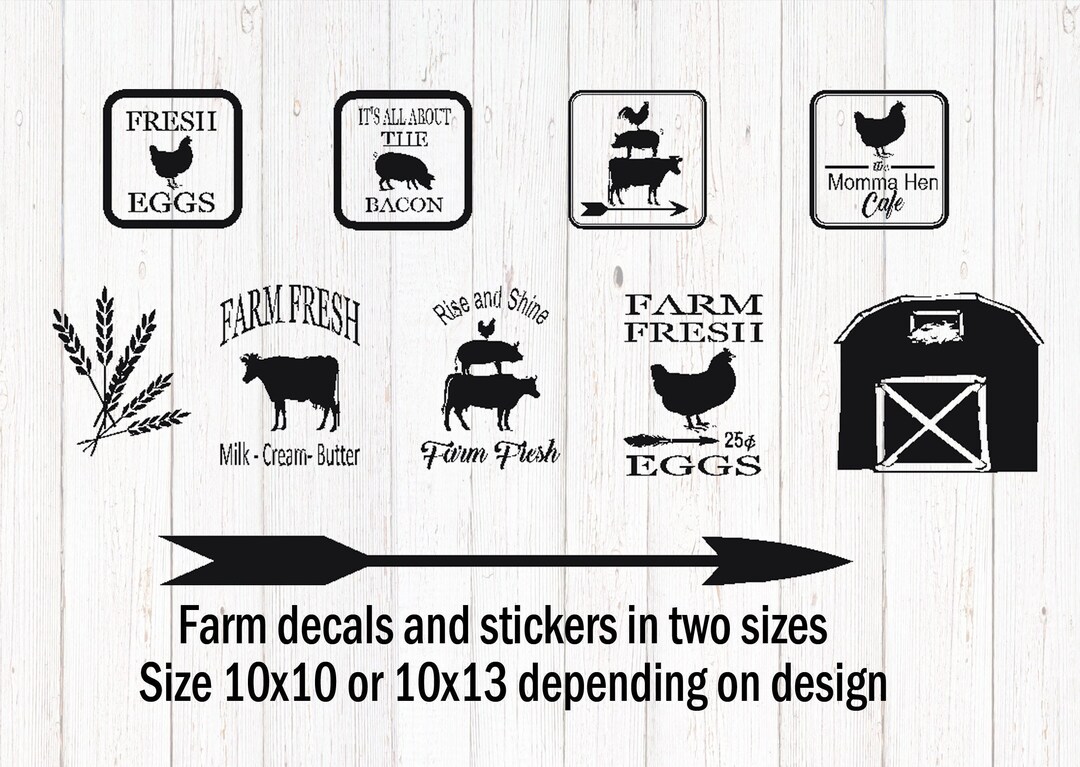 Farm Decals, Fresh Produce, Farm House Chic Decor, Removable Stickers ...