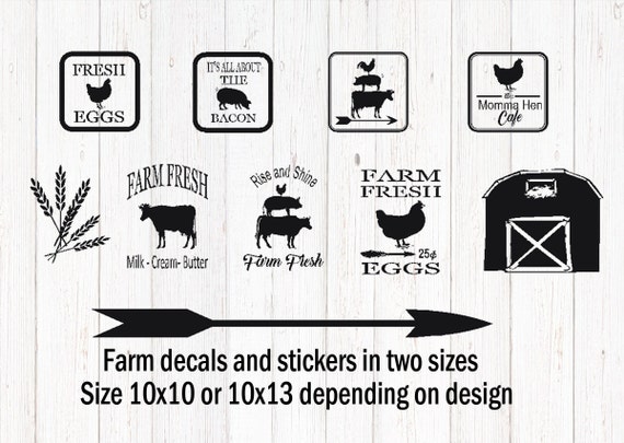 Farm Decals Fresh Produce Farm House Chic Decor Removable | Etsy