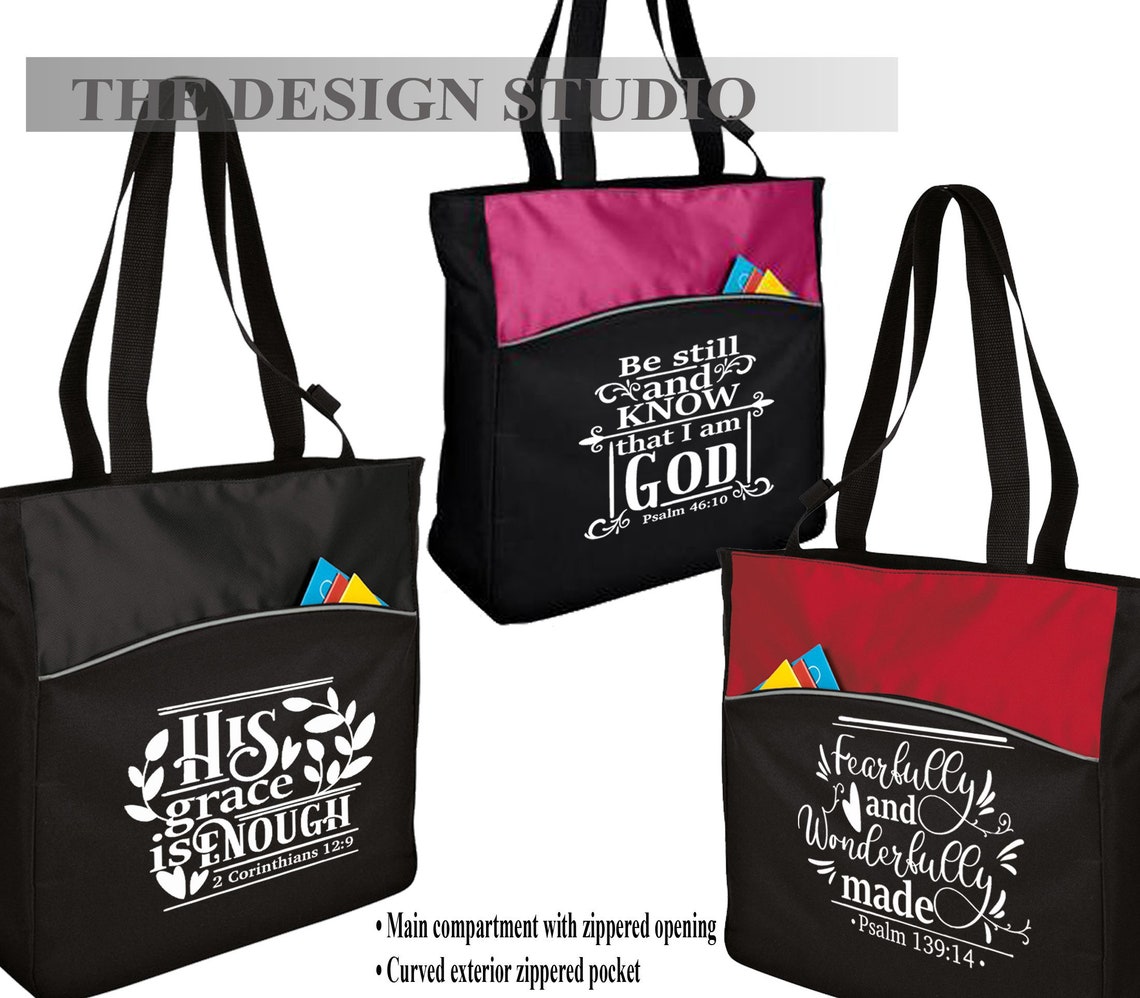 Bible Tote Bag With Scripture: Christian Book Bag - Etsy
