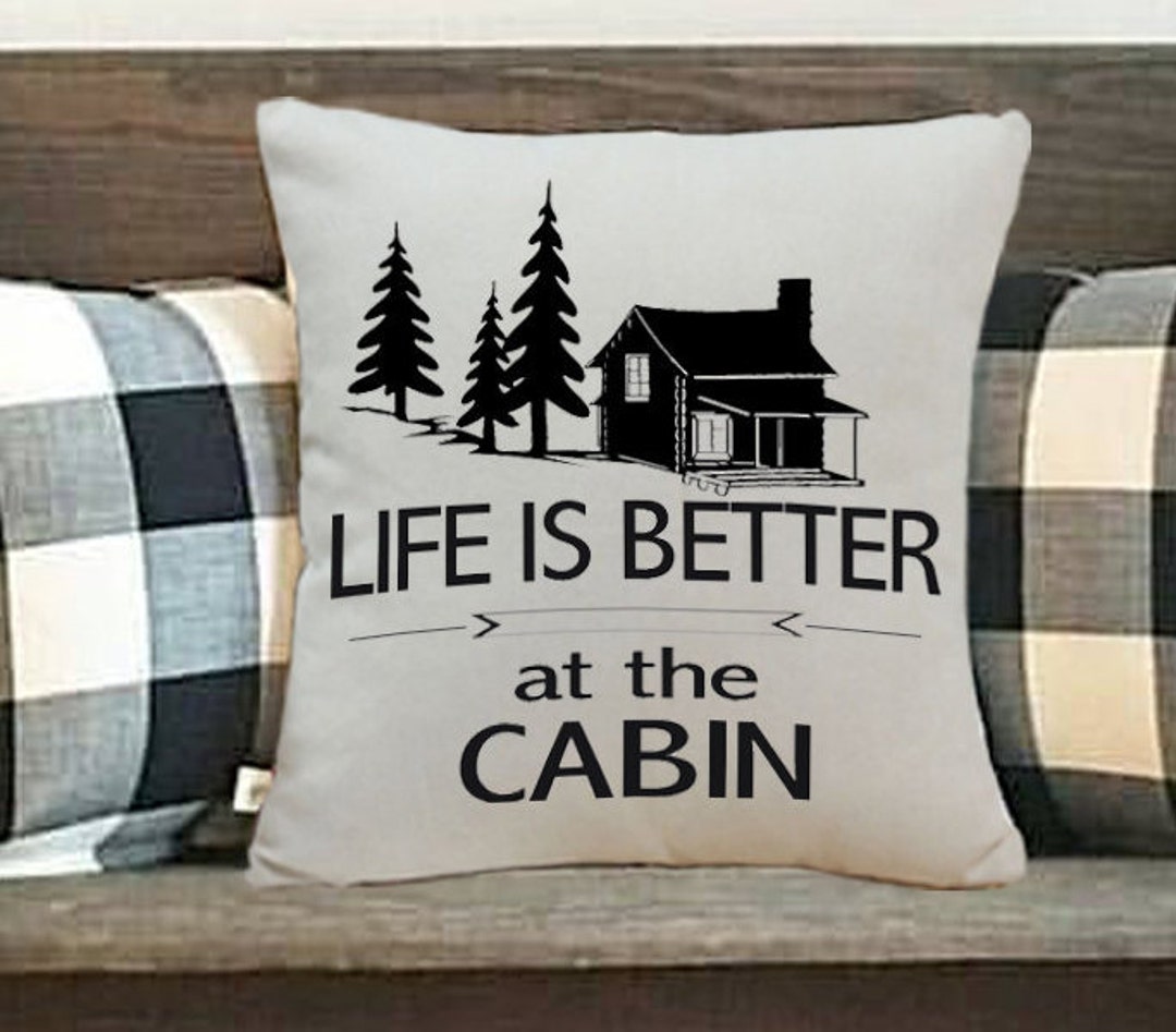 Cabin Décor Throw Pillows. Lodge Theme Country Pillow, Farmhouse Chic ...