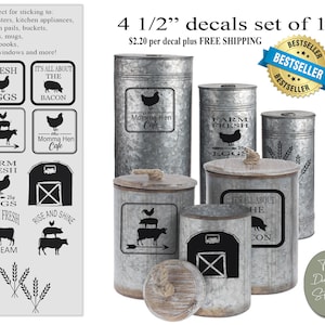 Farm Décor Decals, Set of 10, Farm House Chic Décor, Removable Stickers ...