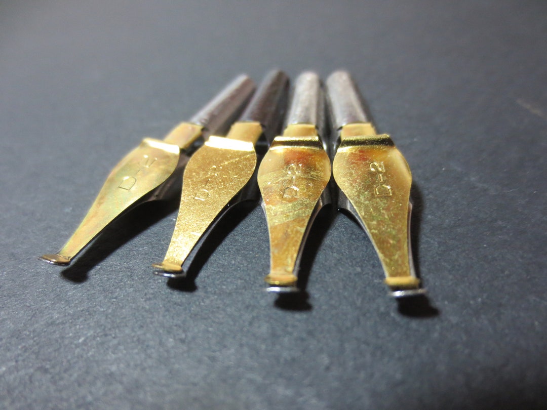 Set of Four D-2, Speedball, Hunt Co Calligraphy Nibs, Broadbent Nibs ...