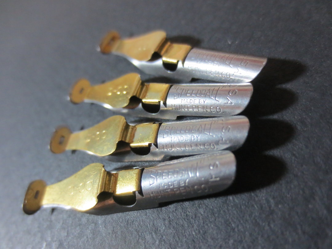 Four D-00 Speedball, Hunt Co. Calligraphy, Broadbent Lettering Nibs ...