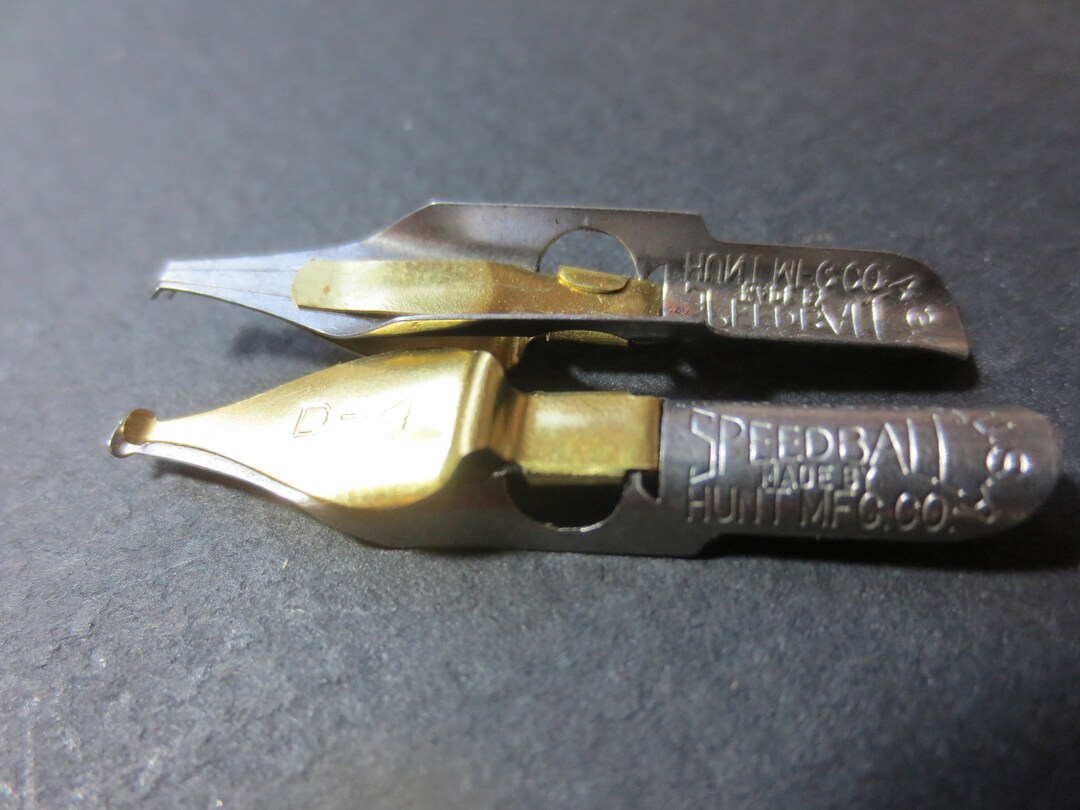 Four Vintage Speedball Hunt Co Calligraphy Nibs, D-4 Dip Pen Set - Etsy