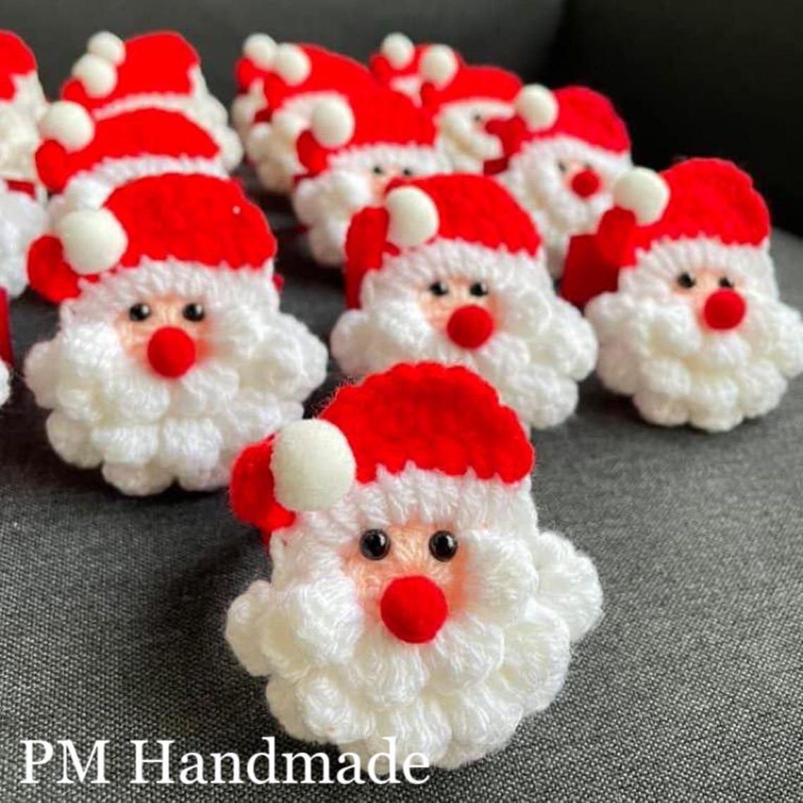 Handmade Christmas Ornaments, Crochet Santa Claus Brooch, Holiday ...