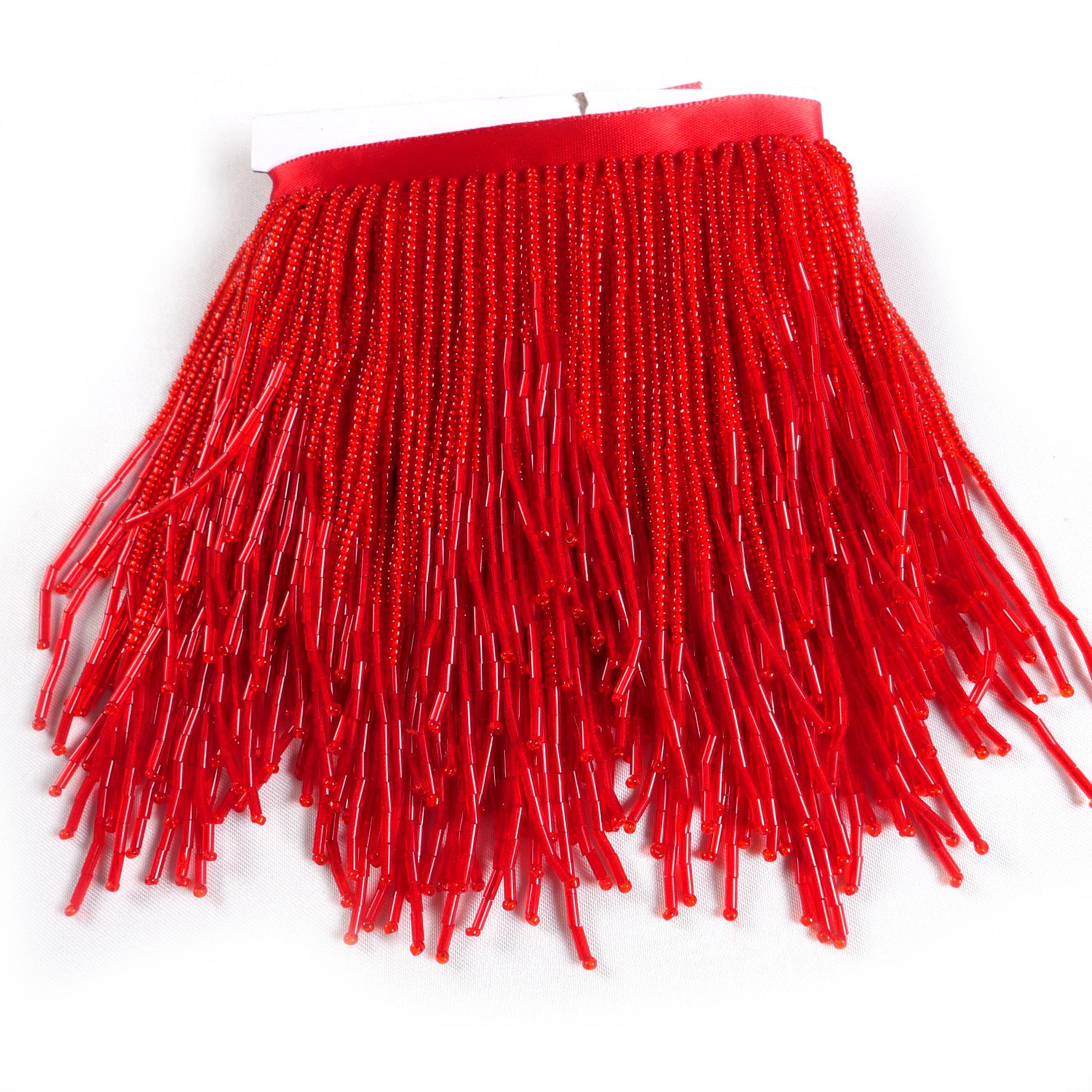 Hand Made Red Blue Silver, Gold/black Beaded Fringe Tassel Lace Trim 39 ...