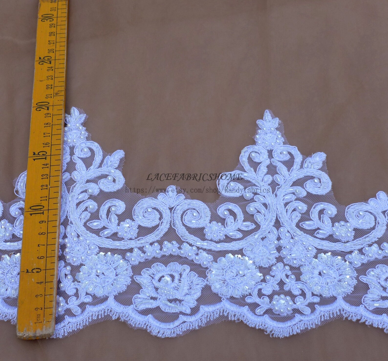 20cm High Pure White Heavy Handmade Beading Lace Trim | Etsy