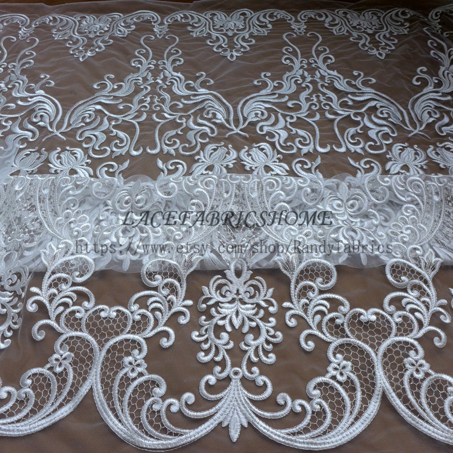 Beautiful Large Pattan off White/beige Rayon Silver Metallic - Etsy