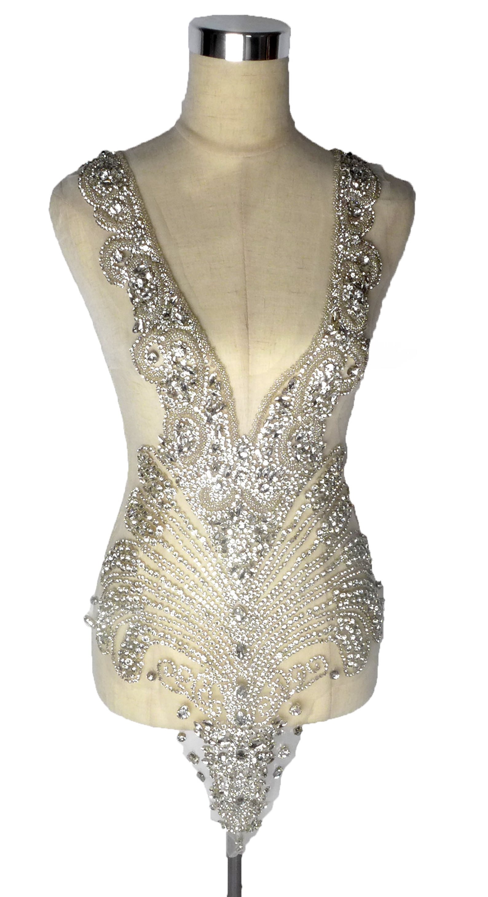 La Belleza Luxury Rose Gold/silver Deep V-neck Bodice - Etsy