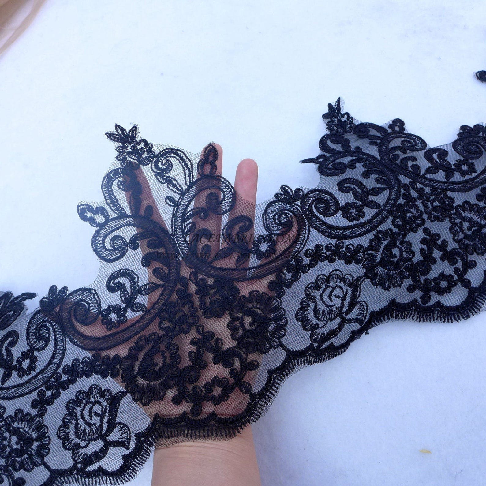 20cm High Pure White Heavy Handmade Beading Lace Trim - Etsy