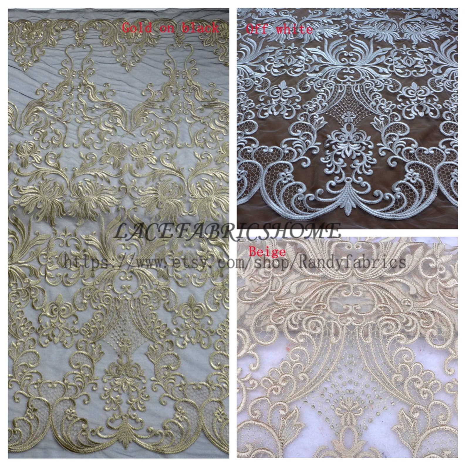 Beautiful Large Pattan off White/beige Rayon Silver Metallic - Etsy