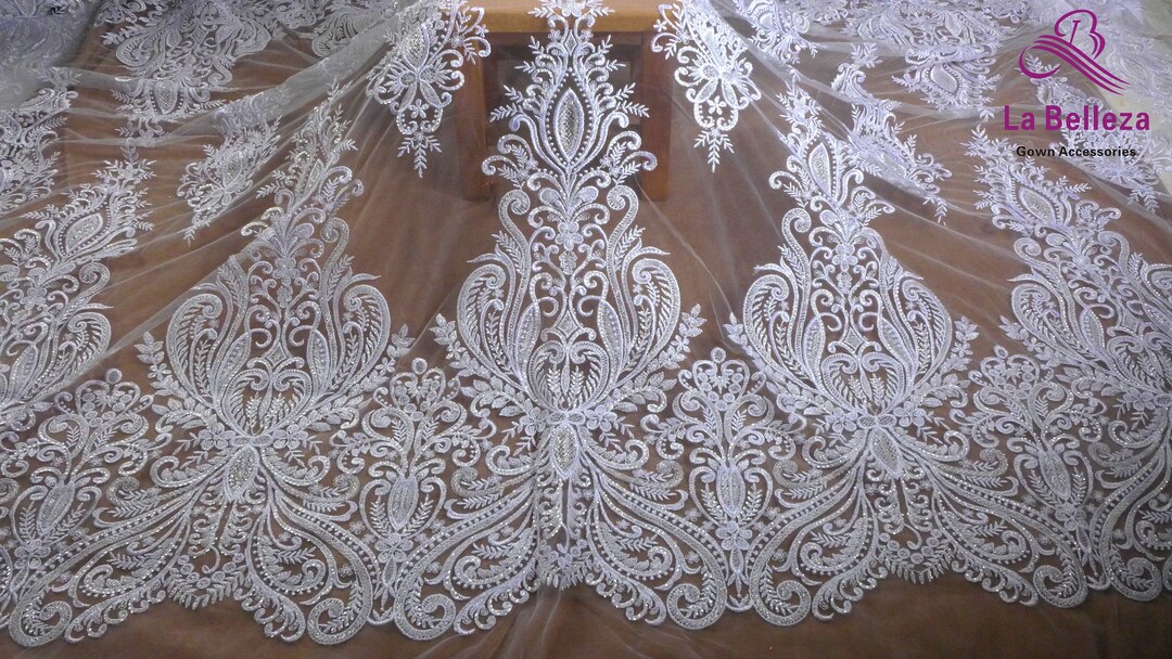 La Belleza Lace,pure White Beading Lace,evening Wear Lace Fabric ...