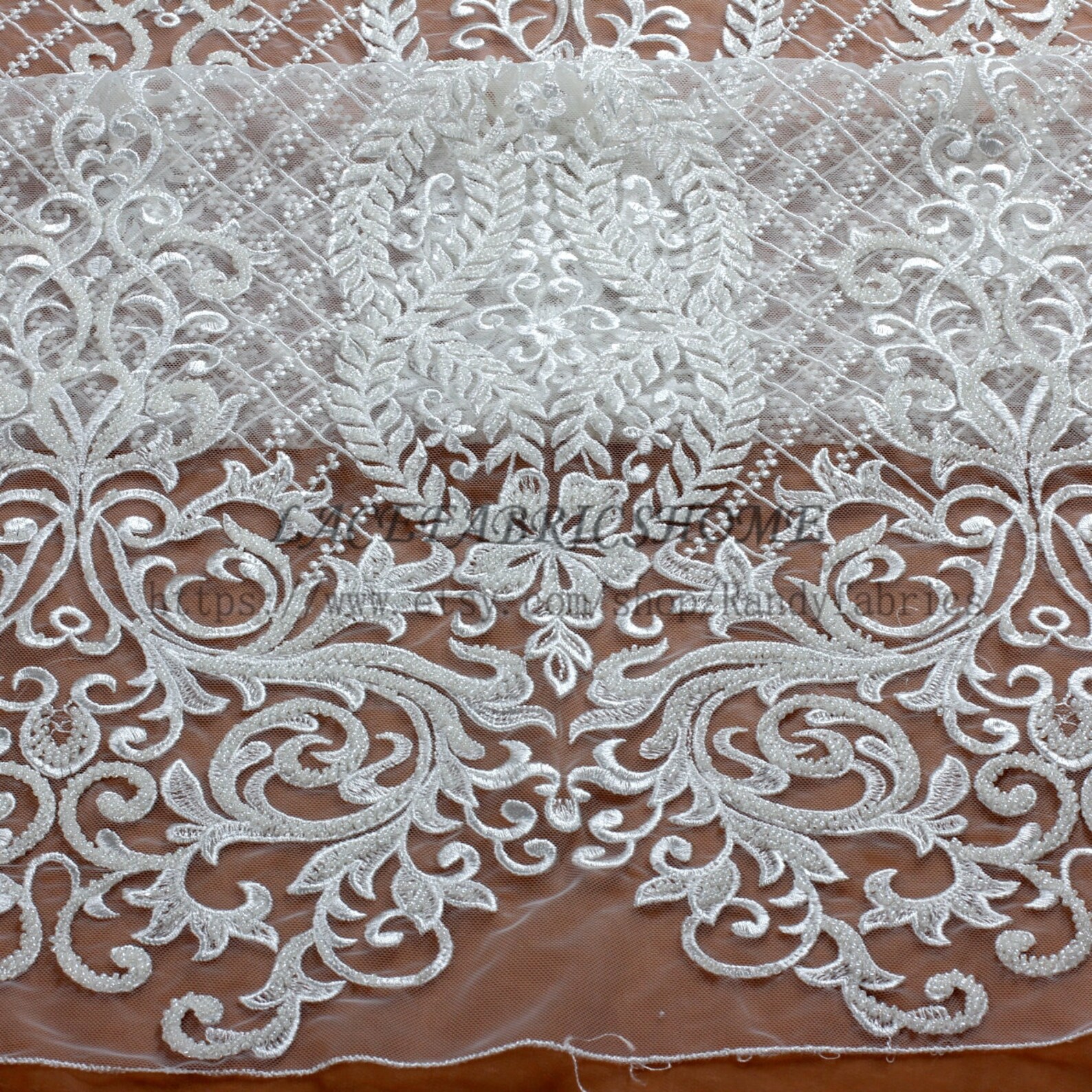 Off White Heavy Beaded Lace Evening/wedding Dress Handmade - Etsy