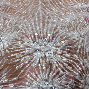 La Belleza Lace Fabric Red Beaded Lace, Ivory Wedding Lace,black Gown ...