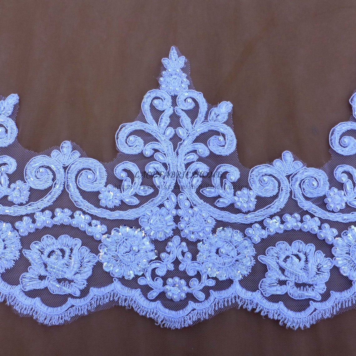 20cm High Pure White Heavy Handmade Beading Lace Trim | Etsy