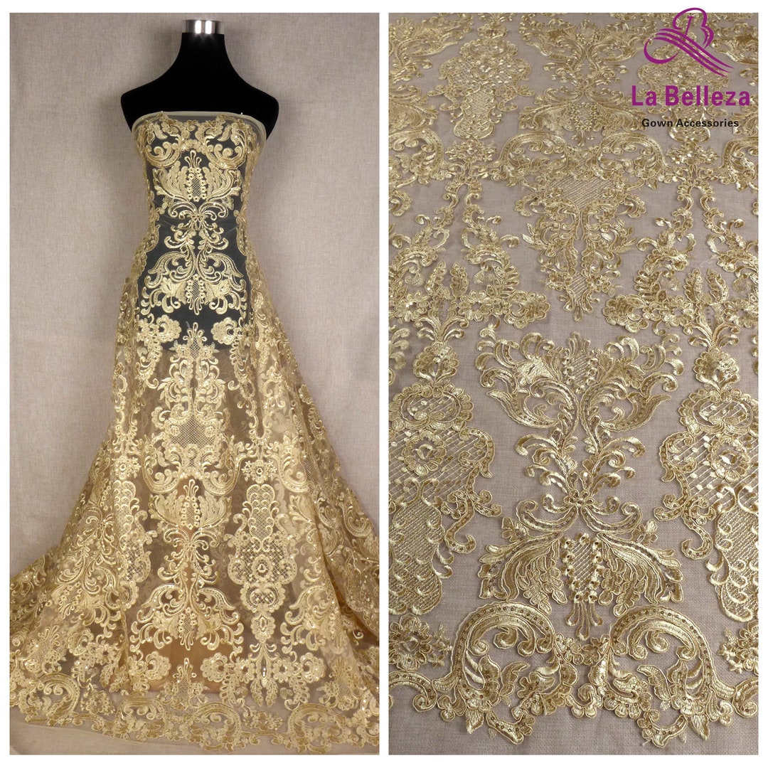 Popular Gown Lace Fabric Gold off Whiteblack Cord Lace - Etsy