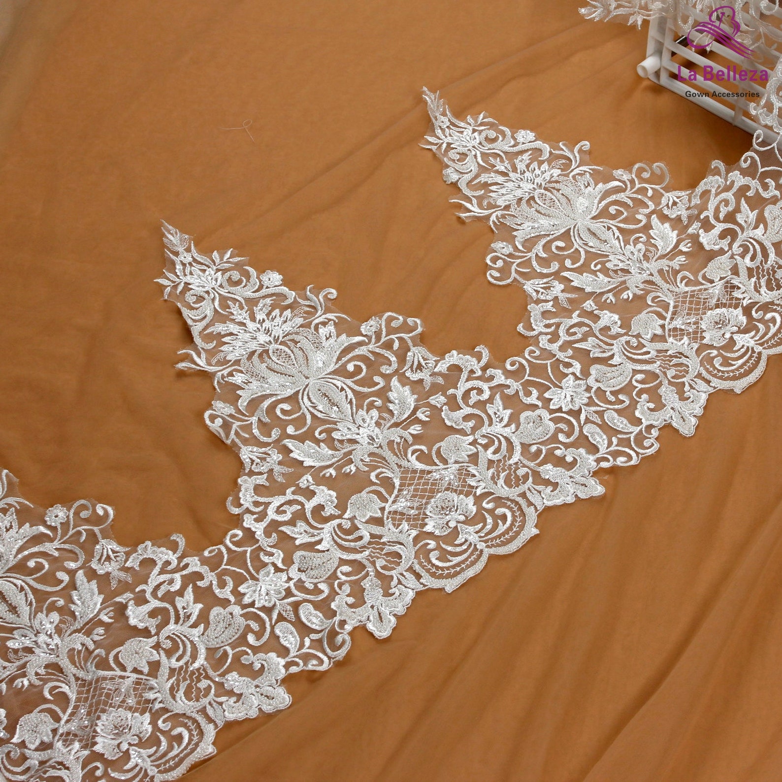 La Belleza Large Width Lace off White Beaded Lacewedding - Etsy