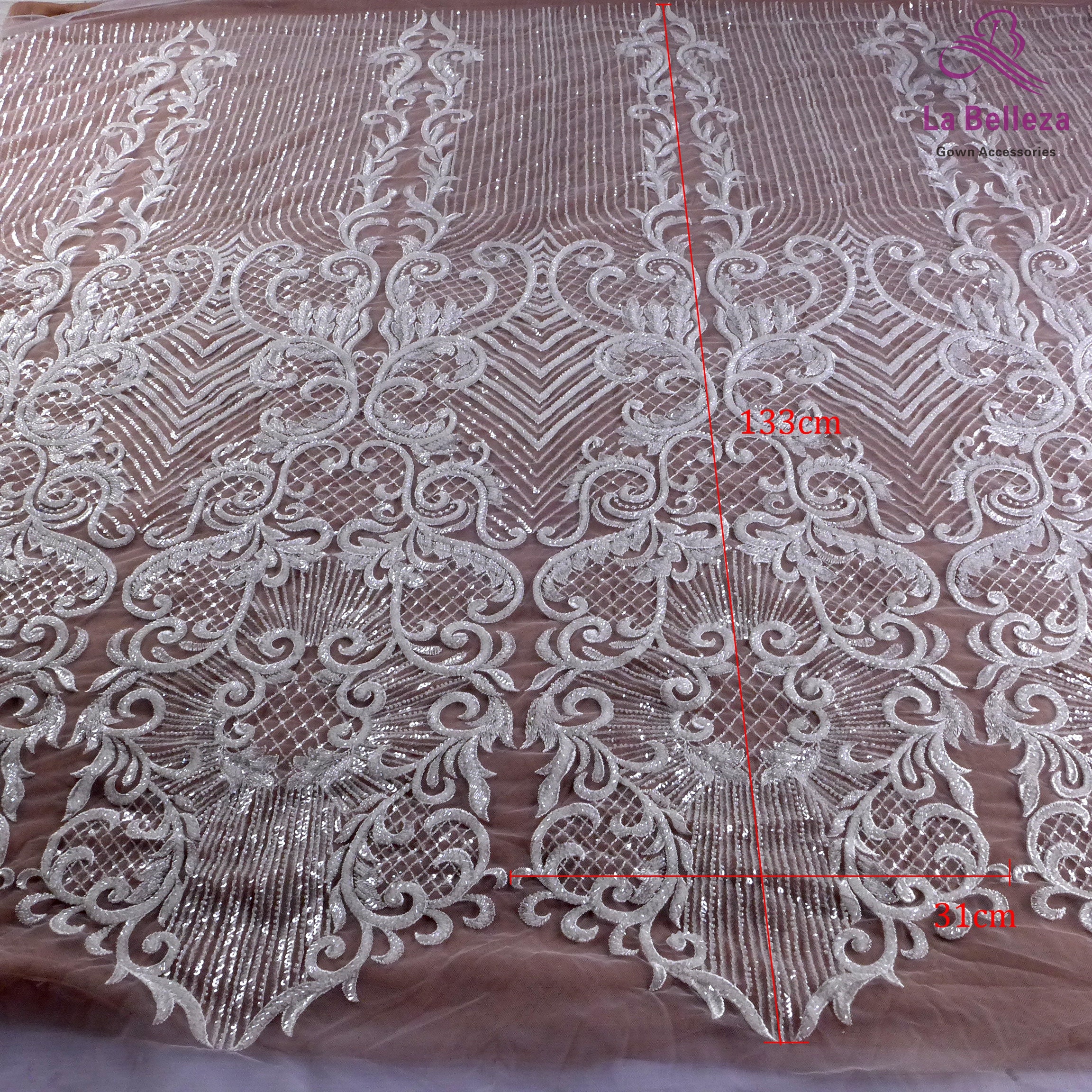 La Belleza Hot Pure White Lace Fabricheavy Beads Lace | Etsy
