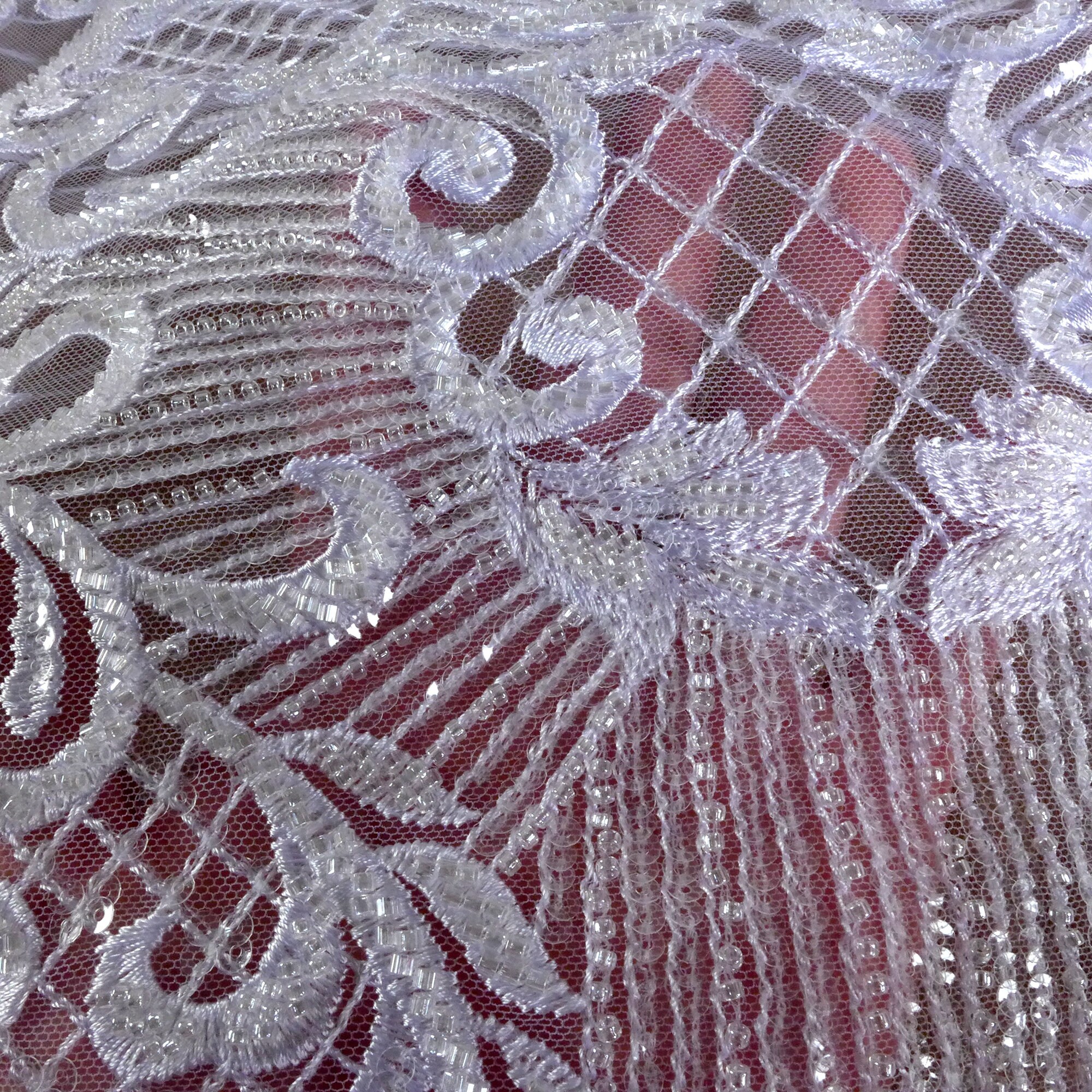 La Belleza Hot Pure White Lace Fabricheavy Beads Lace | Etsy