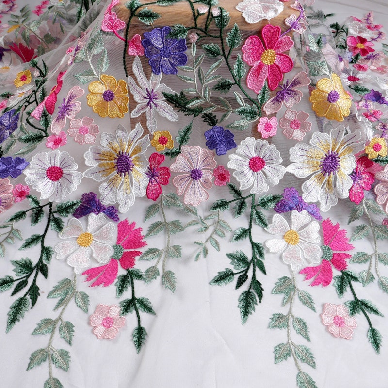 Flower Lace Fabric - Etsy