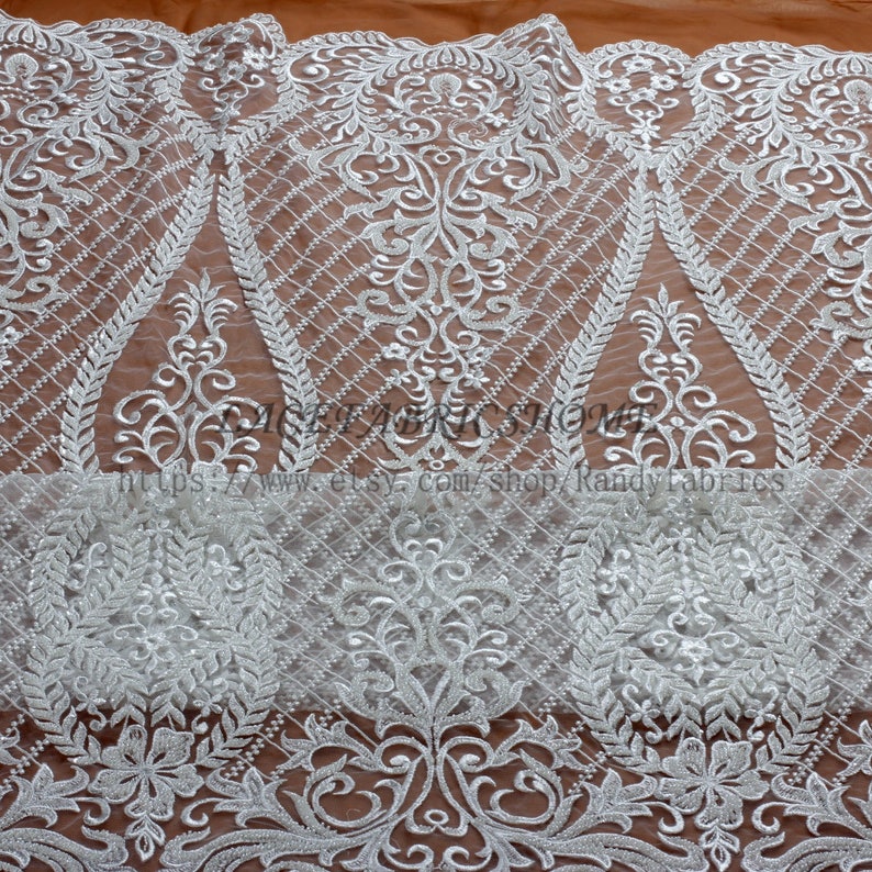 Off White Heavy Beaded Lace Evening/wedding Dress Handmade - Etsy