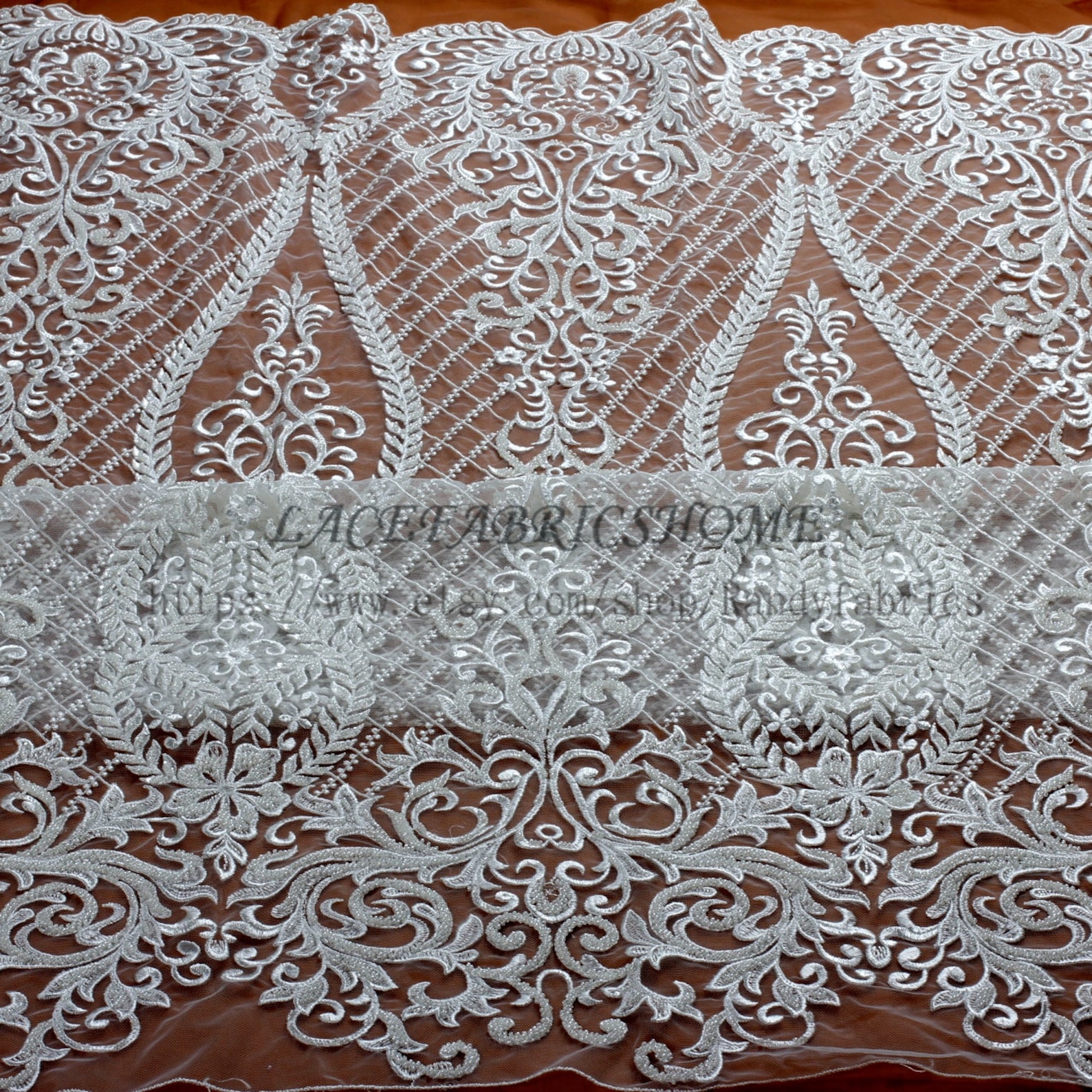 Off White Heavy Beaded Lace Evening/wedding Dress Handmade - Etsy