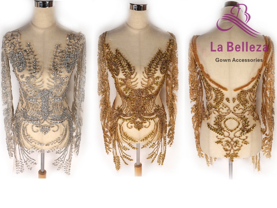 La Belleza Luxury Rhinestones Bodice Appliques Patch for Dress /cloth ...