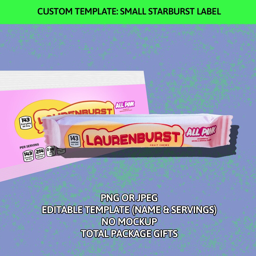 Star Candy Wrapper Template | Party Favor Templates, Snack Templates ...