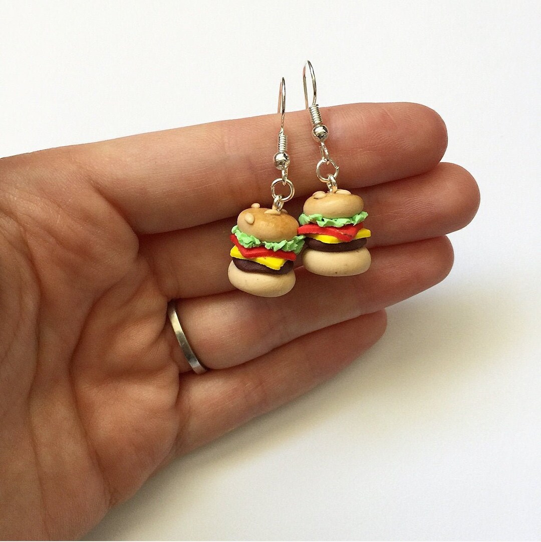 Handmade Polymer Clay Cute Quirky Mini Burger Hamburger Charms - Etsy