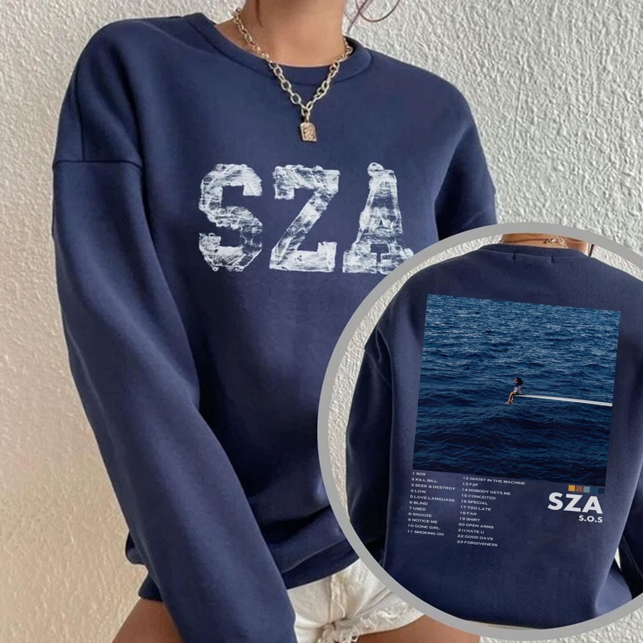 SZA SOS Album Sweatshirt 2 Side Print, Vintage SZA Shirt, Sza Tour ...