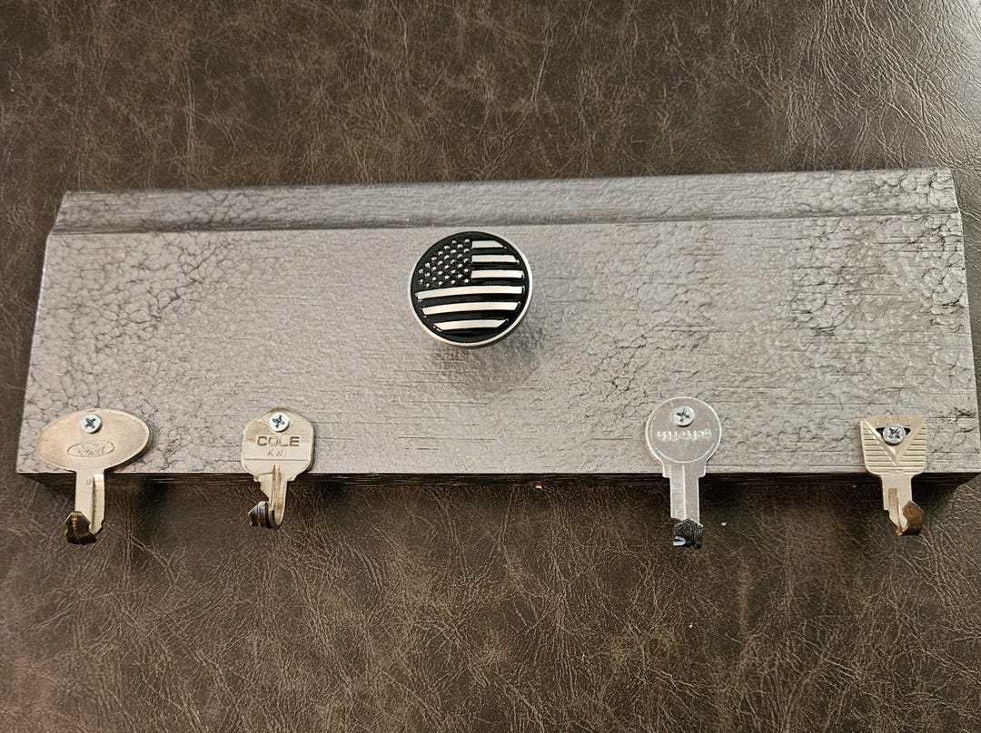 Patriotic Blacked Out American Flag Key Holder - Etsy