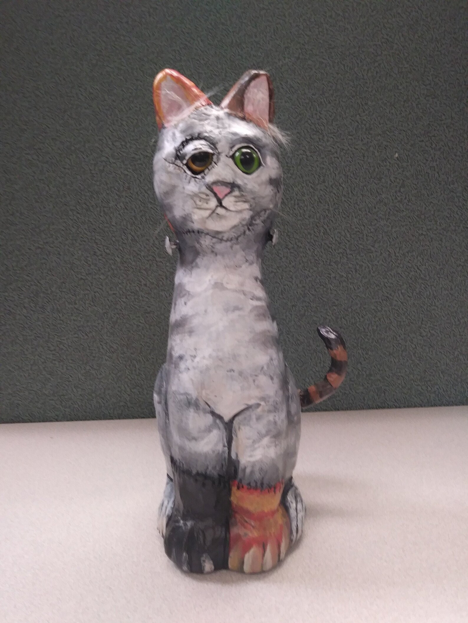 Franken Kitty Paper Clay Sculpted Cat - Etsy