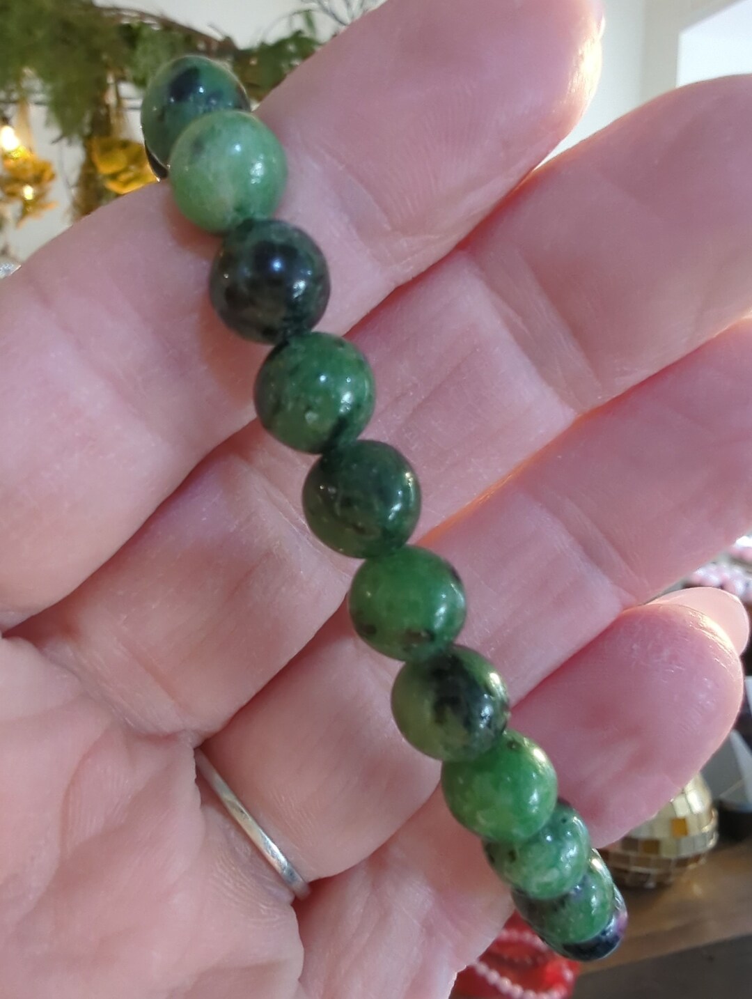 Ruby Zoisite 8mm Bead Stretch Bracelet for Metaphysical and Spiritual ...