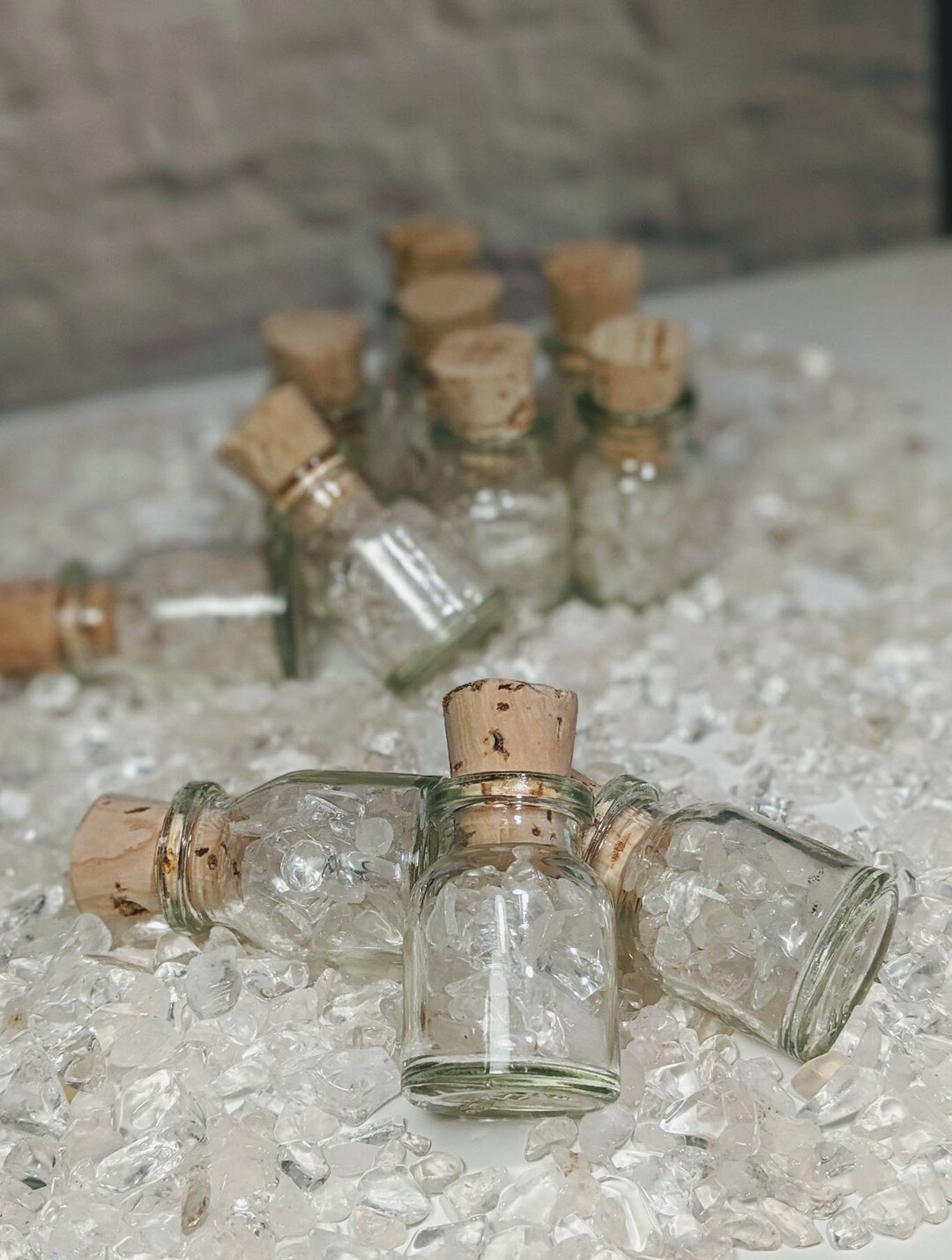 Vial of Clear Polished Chipped Quartz Crystal for Jewelry Making, Mojo ...