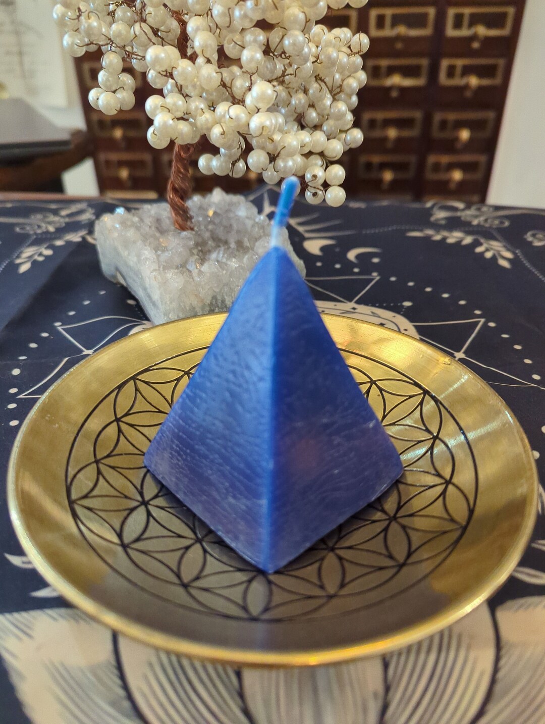 Indigo Pyramid Candle Color Magic for Metaphysical and Spiritual Use - Etsy