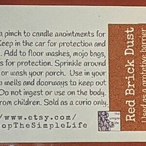 Red Brick Dust Sizes 1 to 8oz. for Protection. for Metaphysical and ...