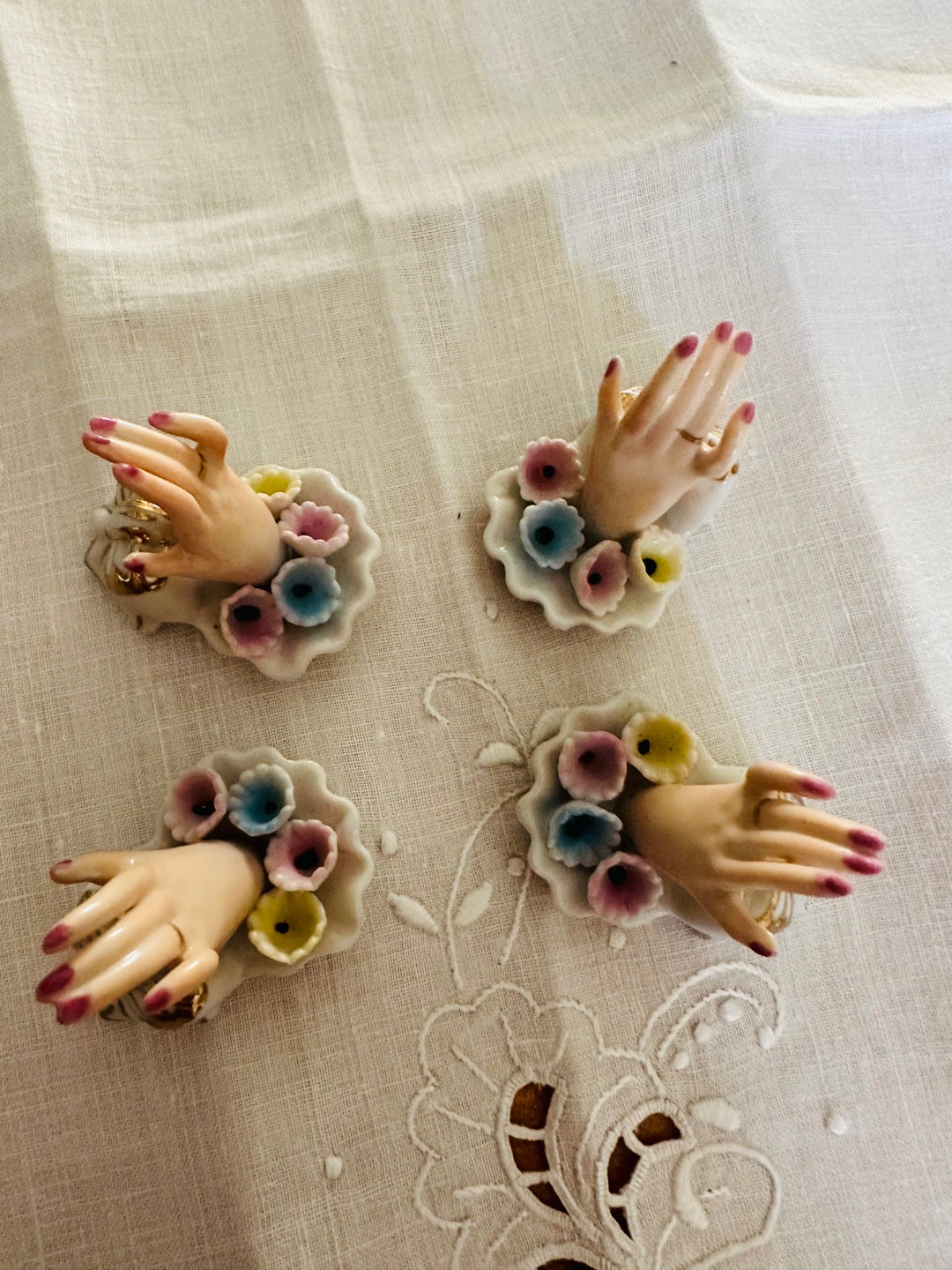 Vintage Porcelain Ladies Hands Place Card Holders - Etsy