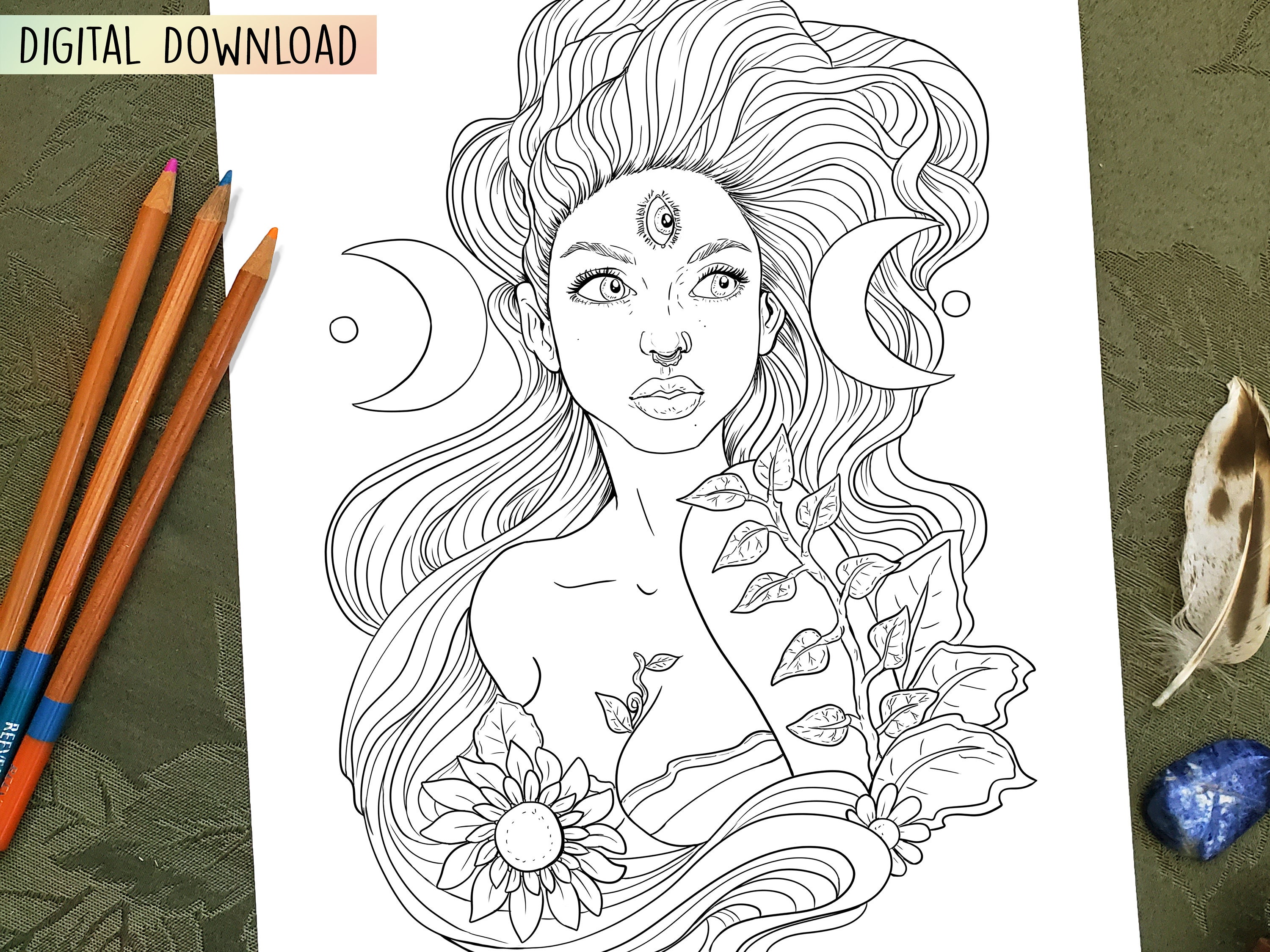 Moon Goddess Coloring Pages