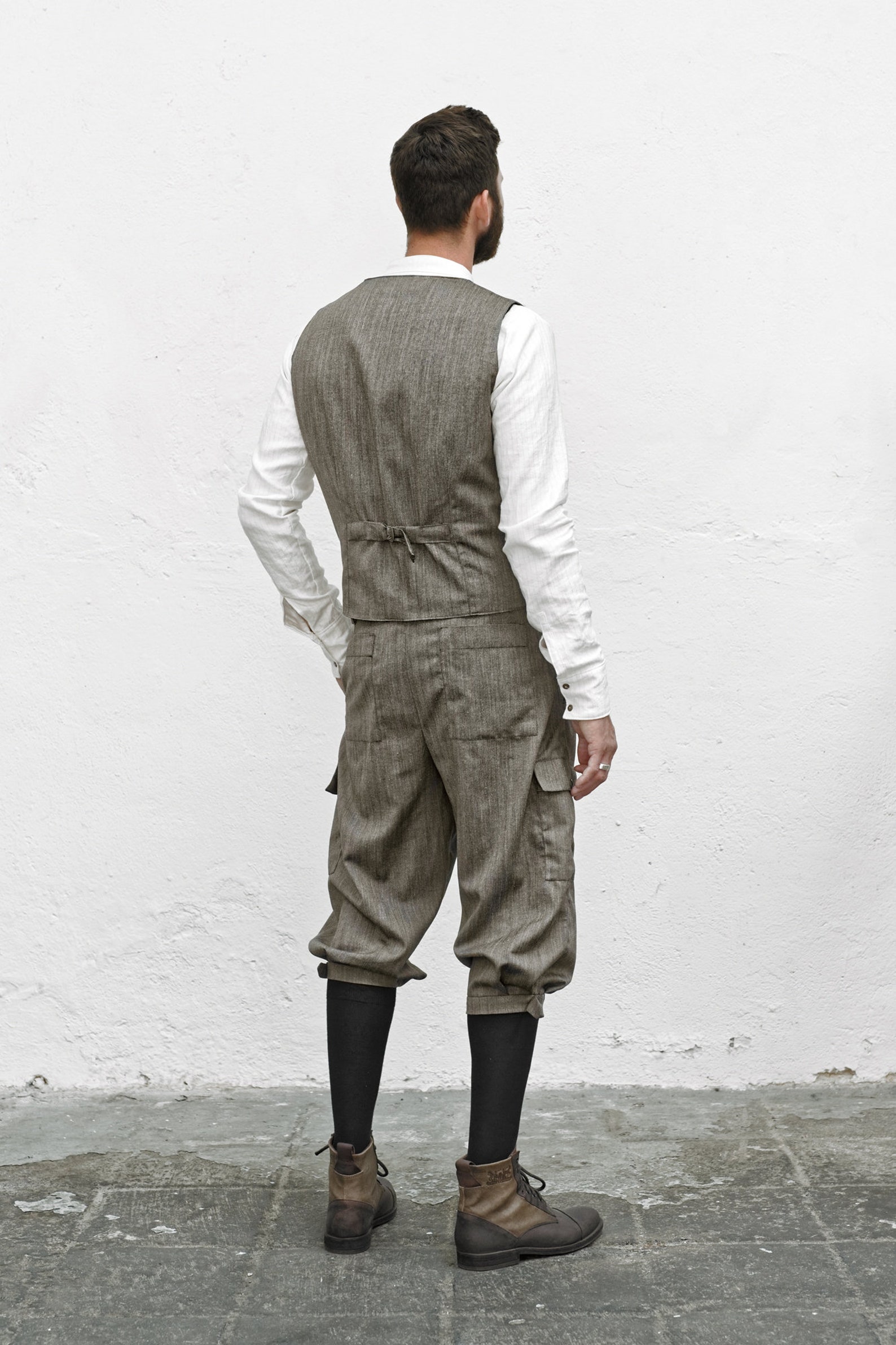 Fischgrat Knickerbocker Naturbraun - Etsy.de