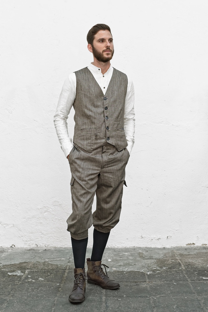 Fischgrat Knickerbocker Naturbraun - Etsy.de