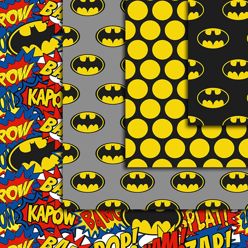 Batman inspired digital paper seamless pattern 14pcs 300dpi | Etsy