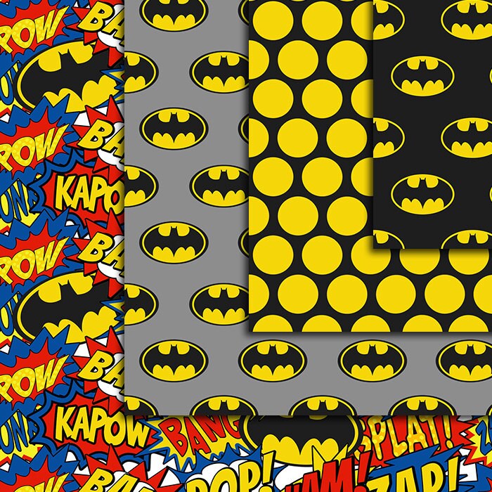 Batman inspired digital paper seamless pattern 14pcs 300dpi | Etsy