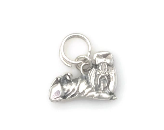Silver Shih Tzu Charm, Silver Shih-tzu Pendant, Silver Shihtzu Charm Fr ...