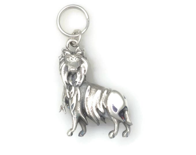 Sterling Silver Sheltie Charm, Sterling Silver Sheltie Pendant, Silver ...