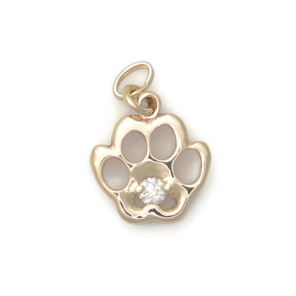 Diamond Paw Print Necklace - Etsy