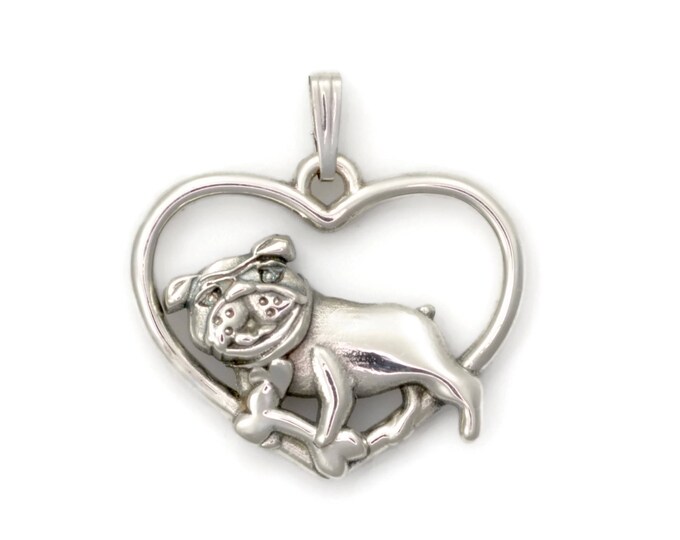 Sterling Silver Bulldog Necklace Silver Bulldog Pendant Fr Donna ...