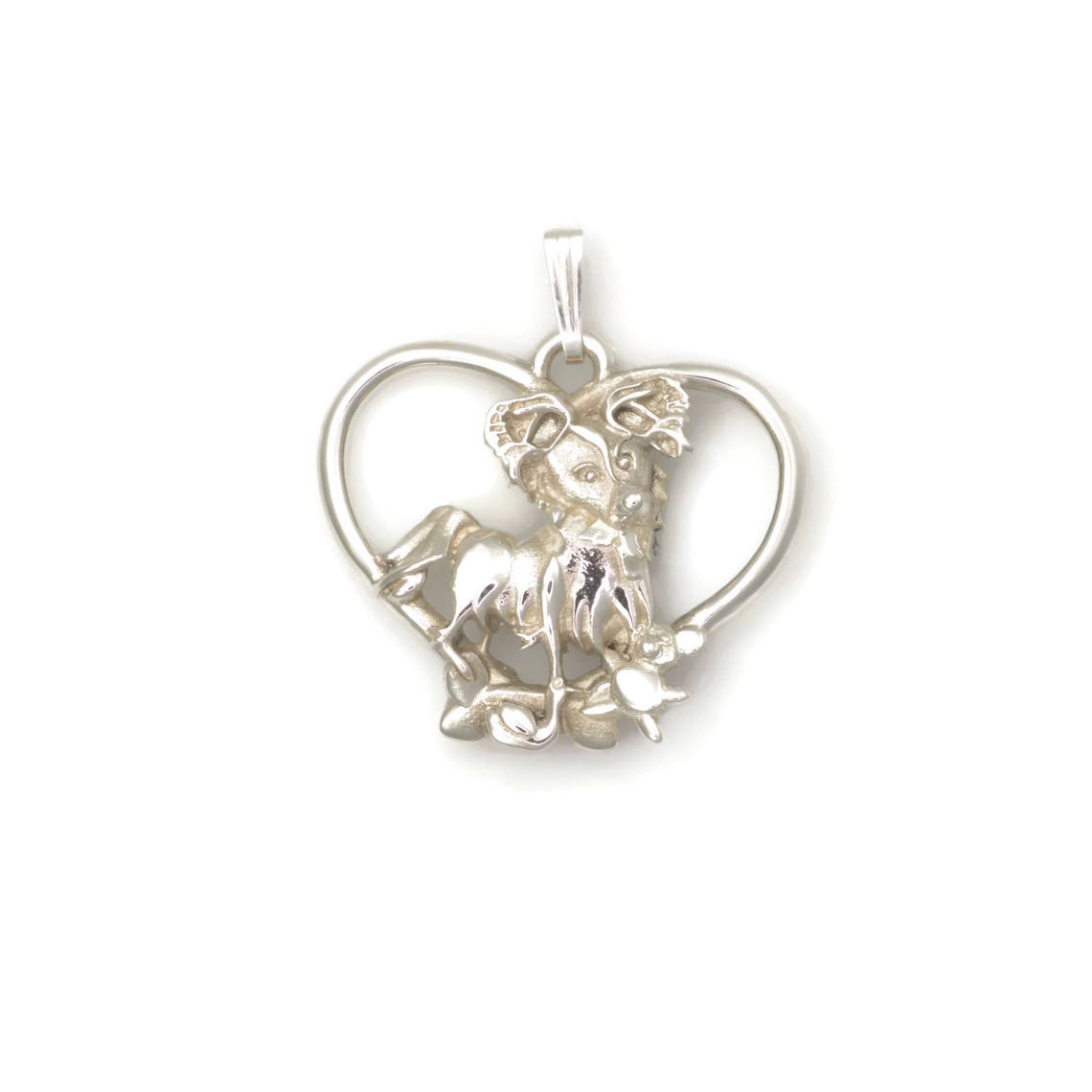 Sterling Silver Papillon Necklace, Silver Papillon Pendant, Silver ...