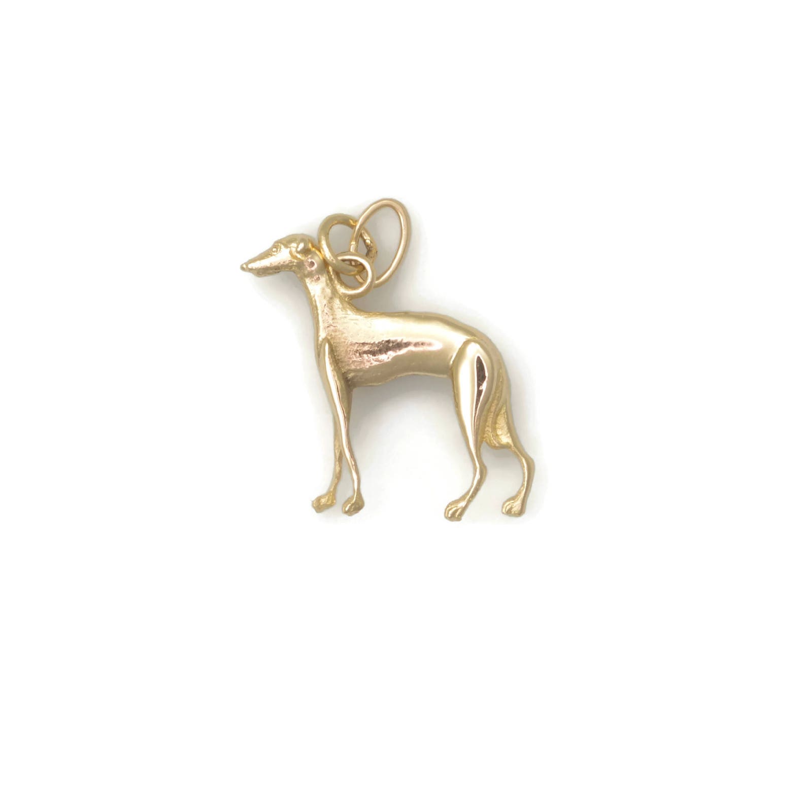14kt Gold Italian Greyhound Charm, 14kt Gold Italian Greyhound Pendant ...